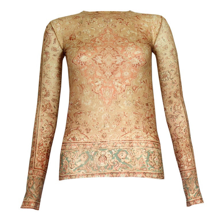 Acne Studios - Top - Printed Stretch Nylon - Paisley Print - NEW - Size ...