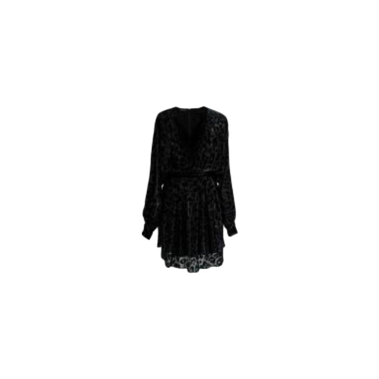 Black Velvet Devore Mini Dress For Sale at 1stDibs
