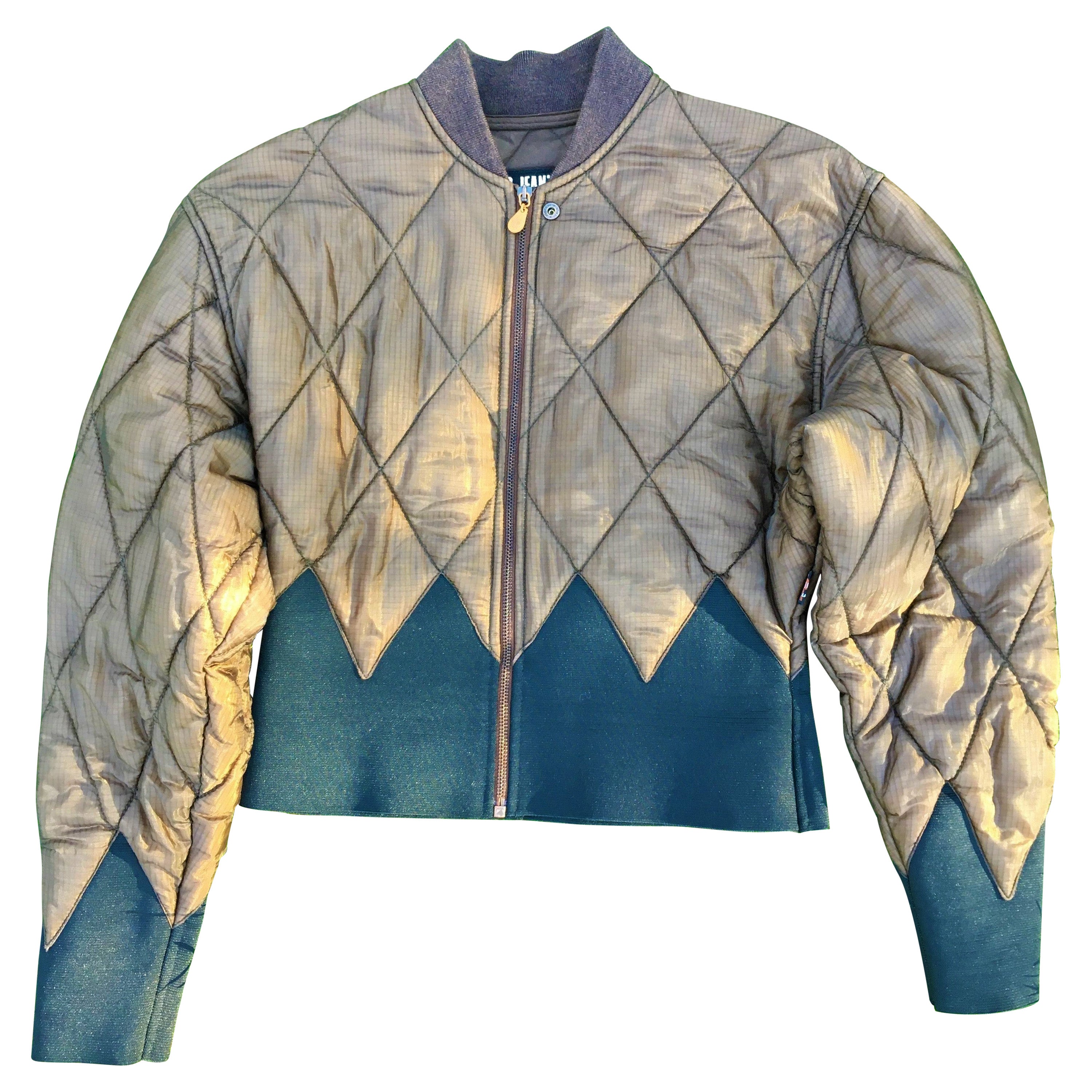 Jean Paul Gaultier Jeans OD Green Manteau Bomber Fly Liner Pilot Coat ...