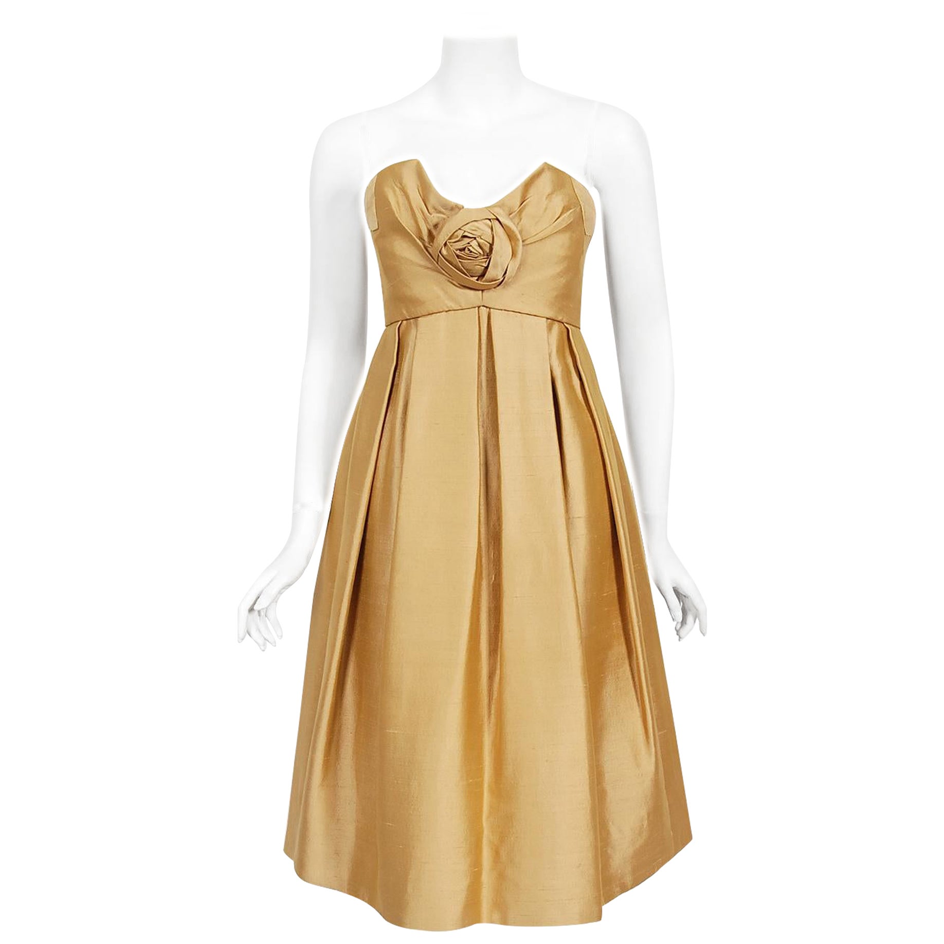 Vintage 1958 Yves Saint Laurent For Christian Dior Golden Silk ...