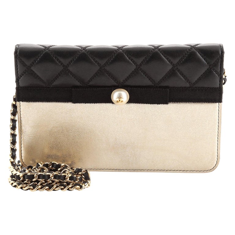 Chanel Pearl Wallet on Chain Quilted Lambskin and Calfskin at 1stDibs