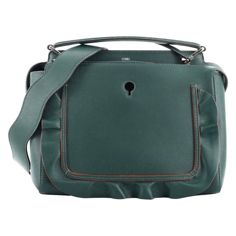 Fendi DotCom Convertible Satchel Ruffled Leather Medium For Sale at 1stDibs