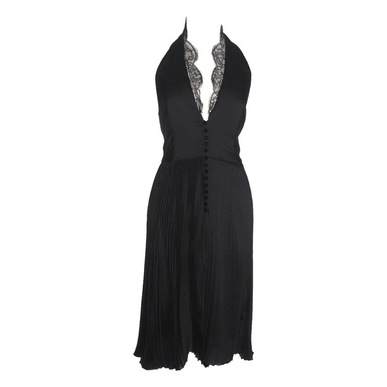 Versace by Donatella FW 2000 RUNWAY Pleated Halter Dress For Sale at ...