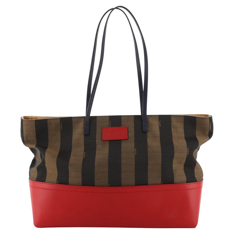 Fendi Pequin Roll Tote Canvas and Leather at 1stDibs