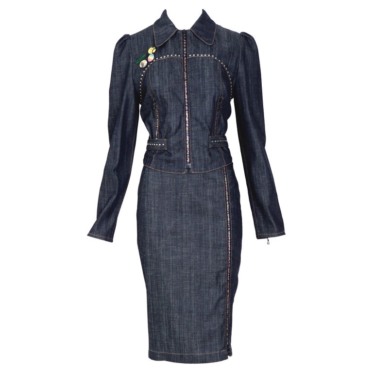 Chloé by Stella McCartney vintage 2001 denim jacket and skirt set For ...