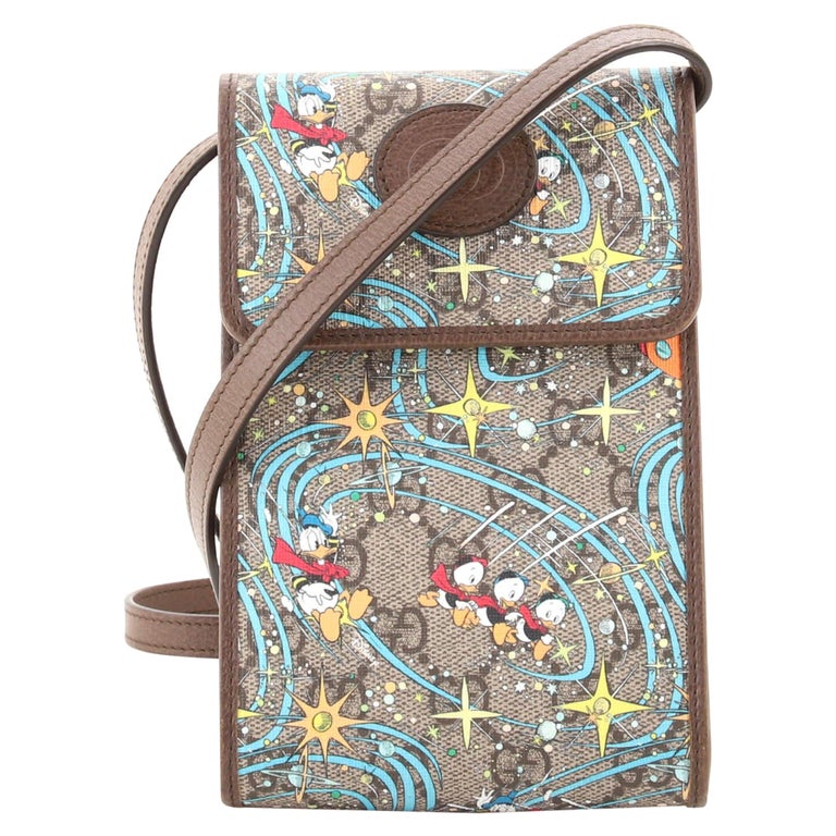 Gucci Disney Donald Duck Phone Case Crossbody Bag Printed GG Coated ...