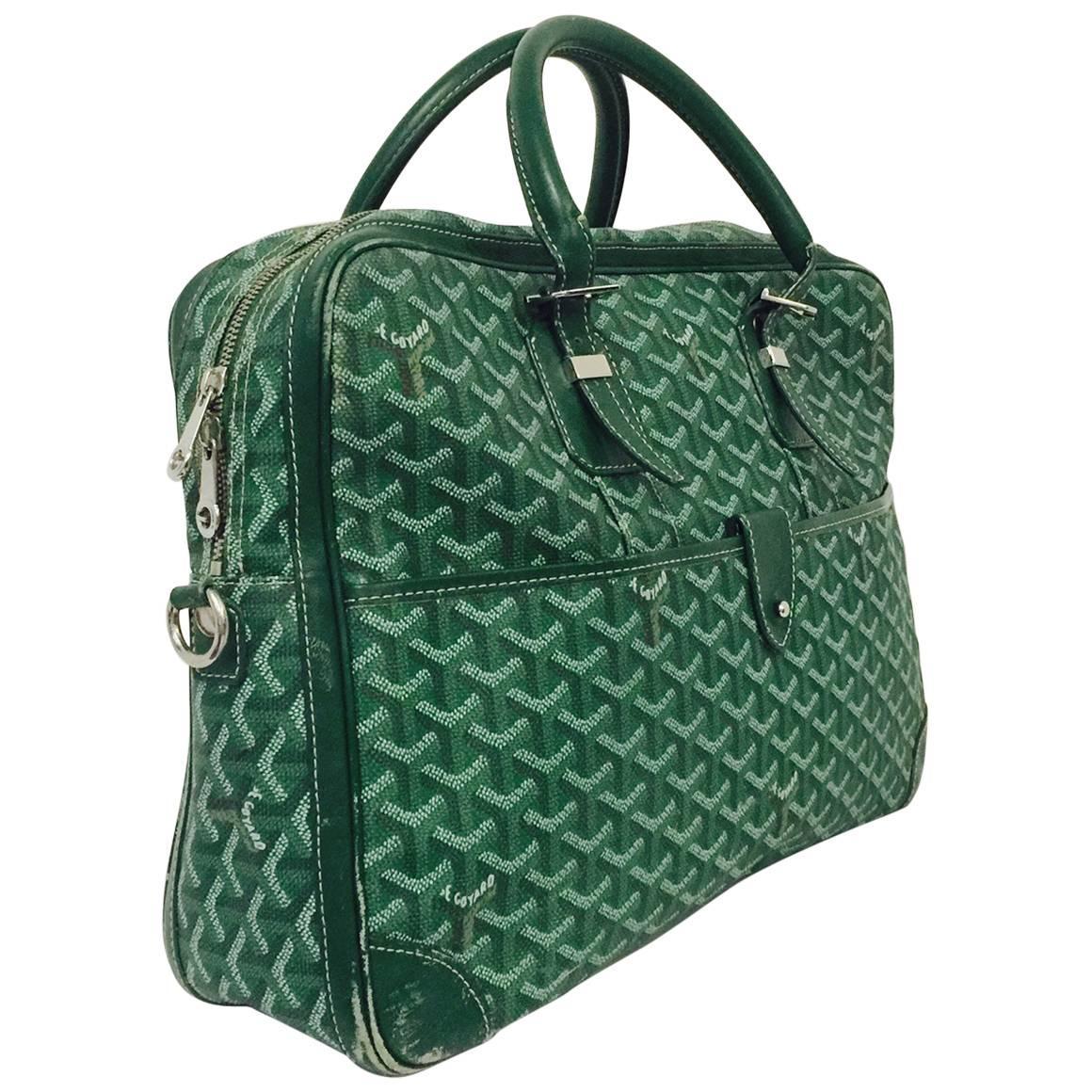 Goyard Green Goyardine Ambassade Briefcase For Sale at 1stdibs