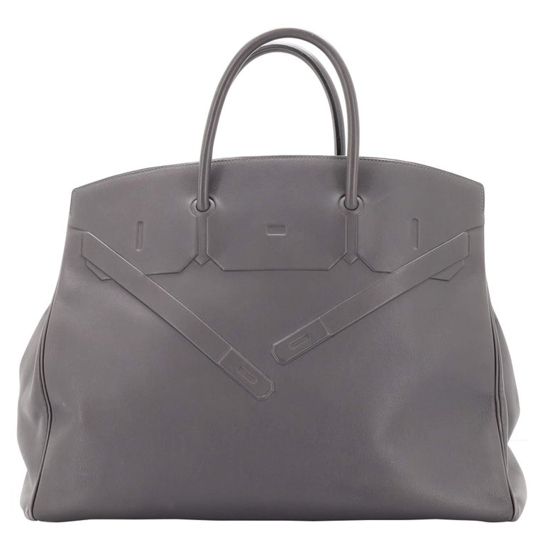 Hermes Shadow Birkin Bag Ardoise Swift 40 For Sale at 1stDibs