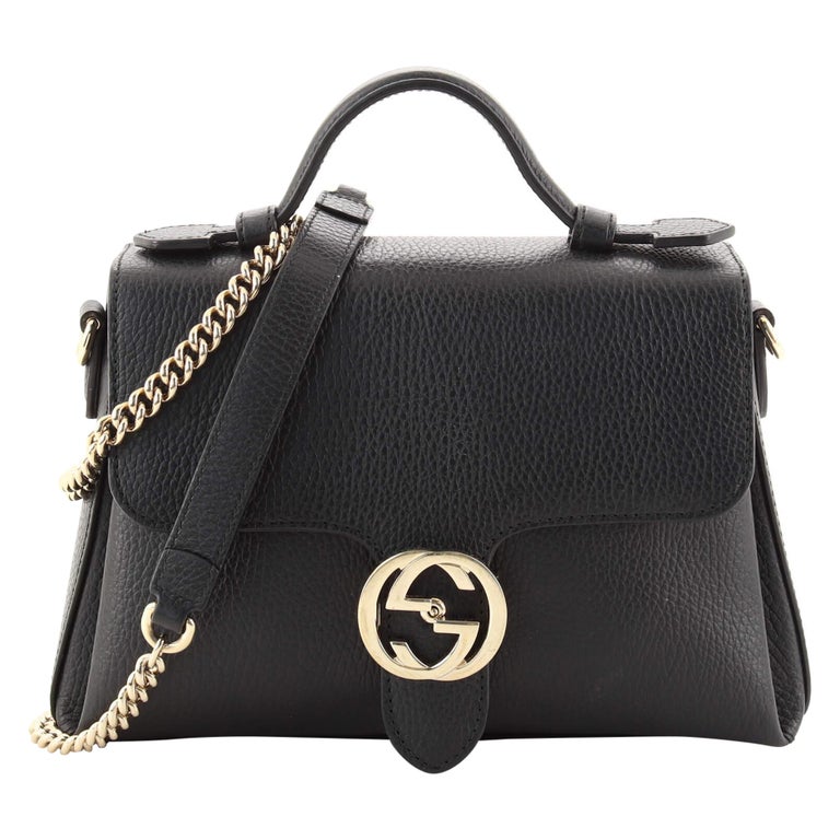 Gucci Interlocking Top Handle Bag (Outlet) Leather Small For Sale at ...