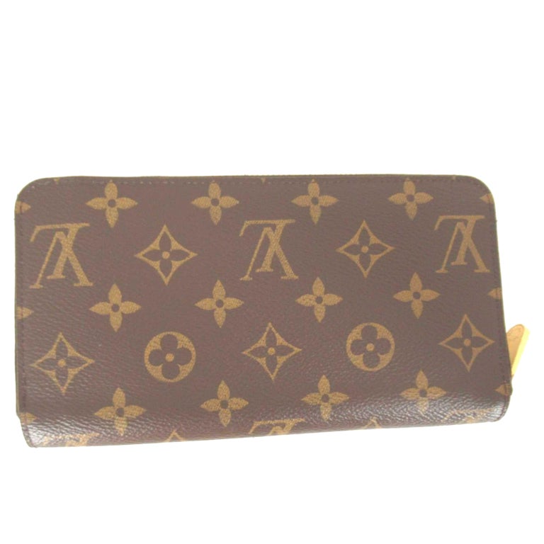 Louis Vuitton Brown Monogram Canvas Leather Zippy Wallet For Sale at ...