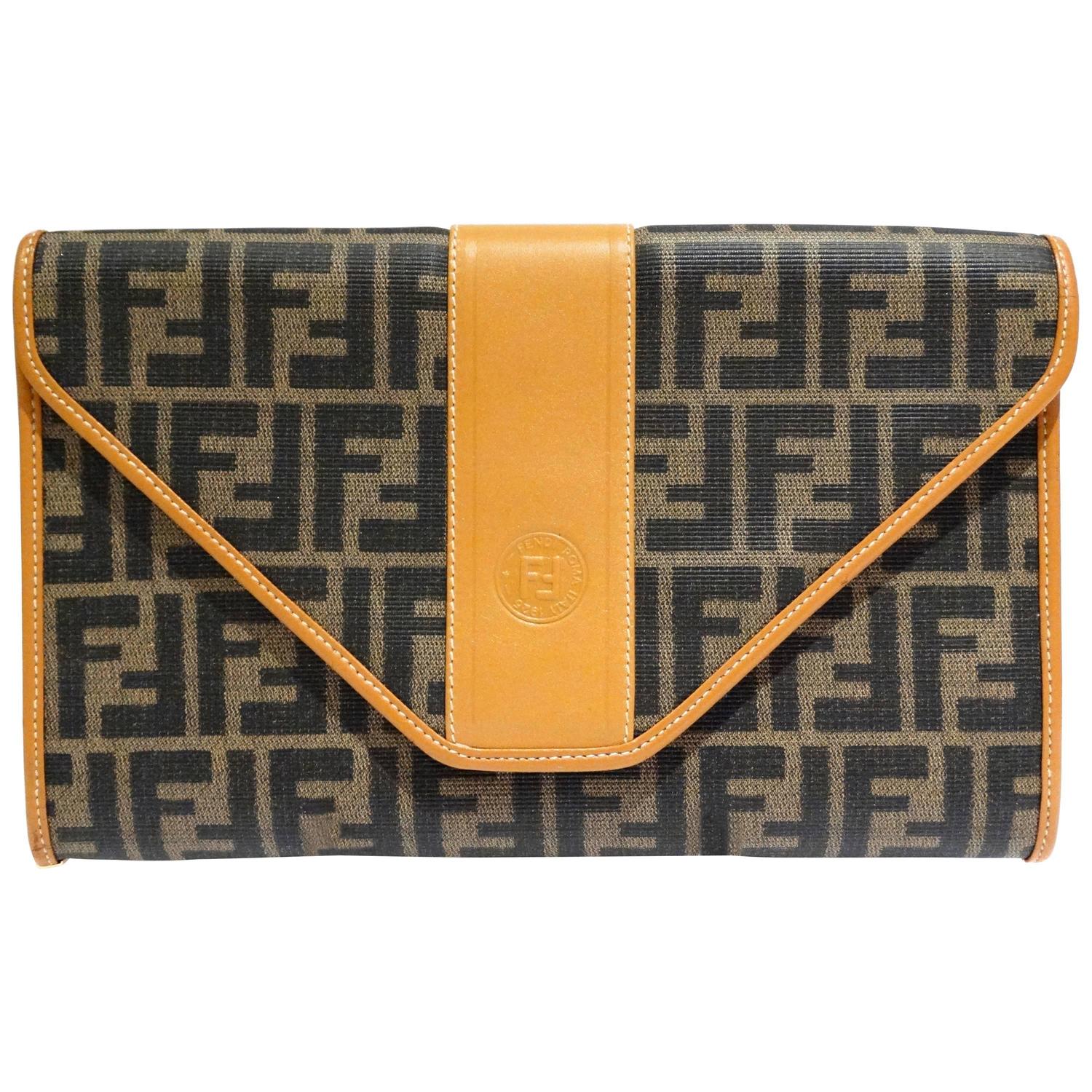 1980s Fendi Monogram Envelope Clutch at 1stdibs