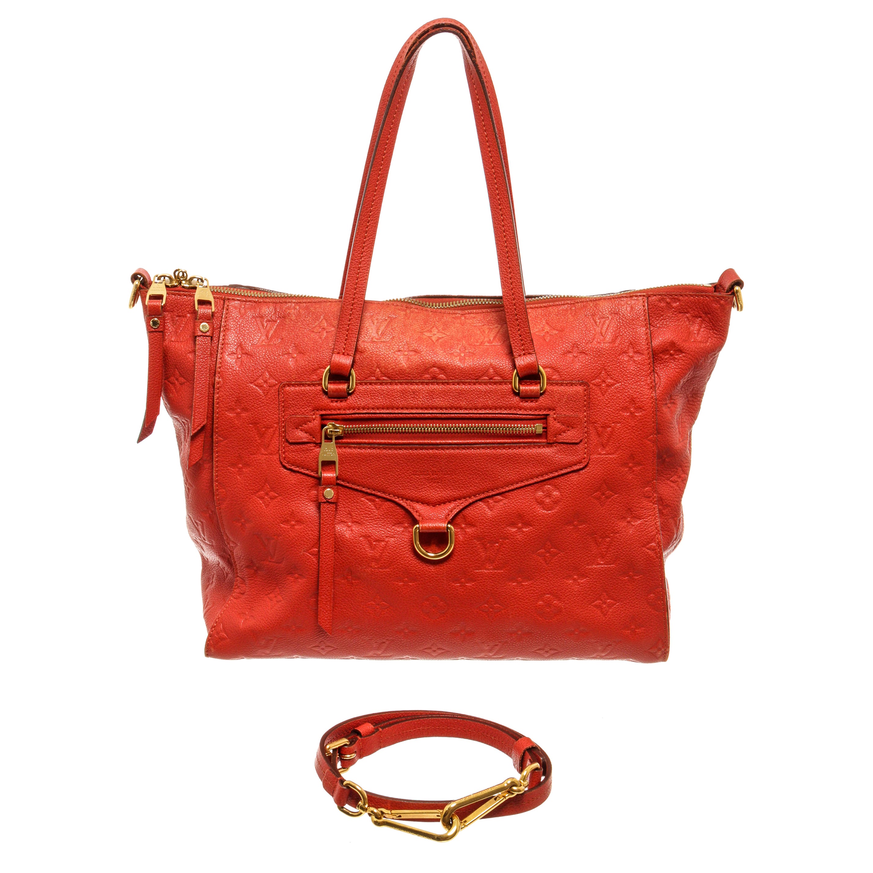 Louis Vuitton Red Empreinte Lumineuse PM Shoulder Bag For Sale at 1stDibs