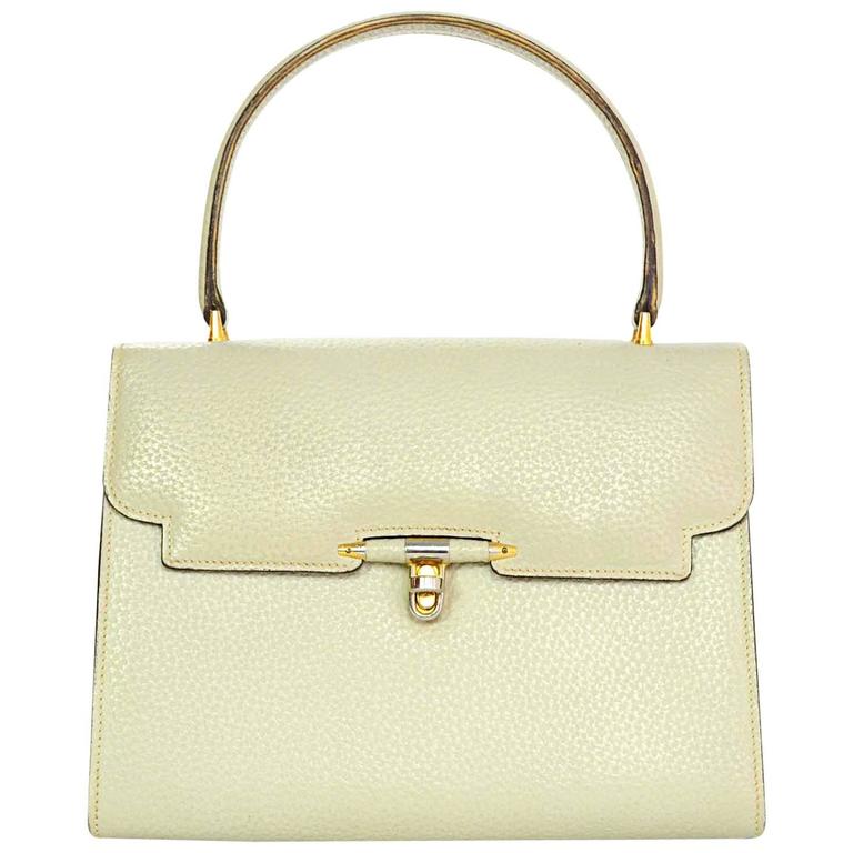 Gucci Cream Vintage Leather Handle Bag For Sale at 1stDibs | cream top ...