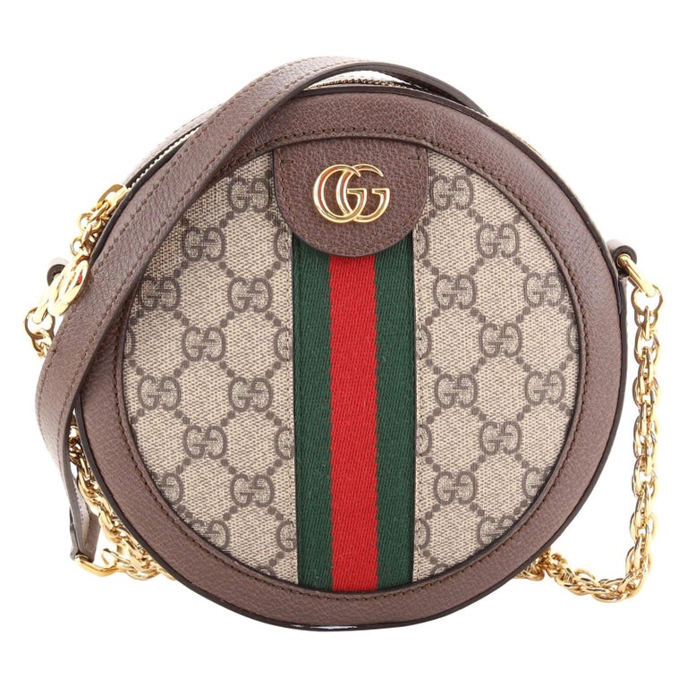 Gucci Ophidia Round Shoulder Bag GG Coated Canvas Mini at 1stDibs