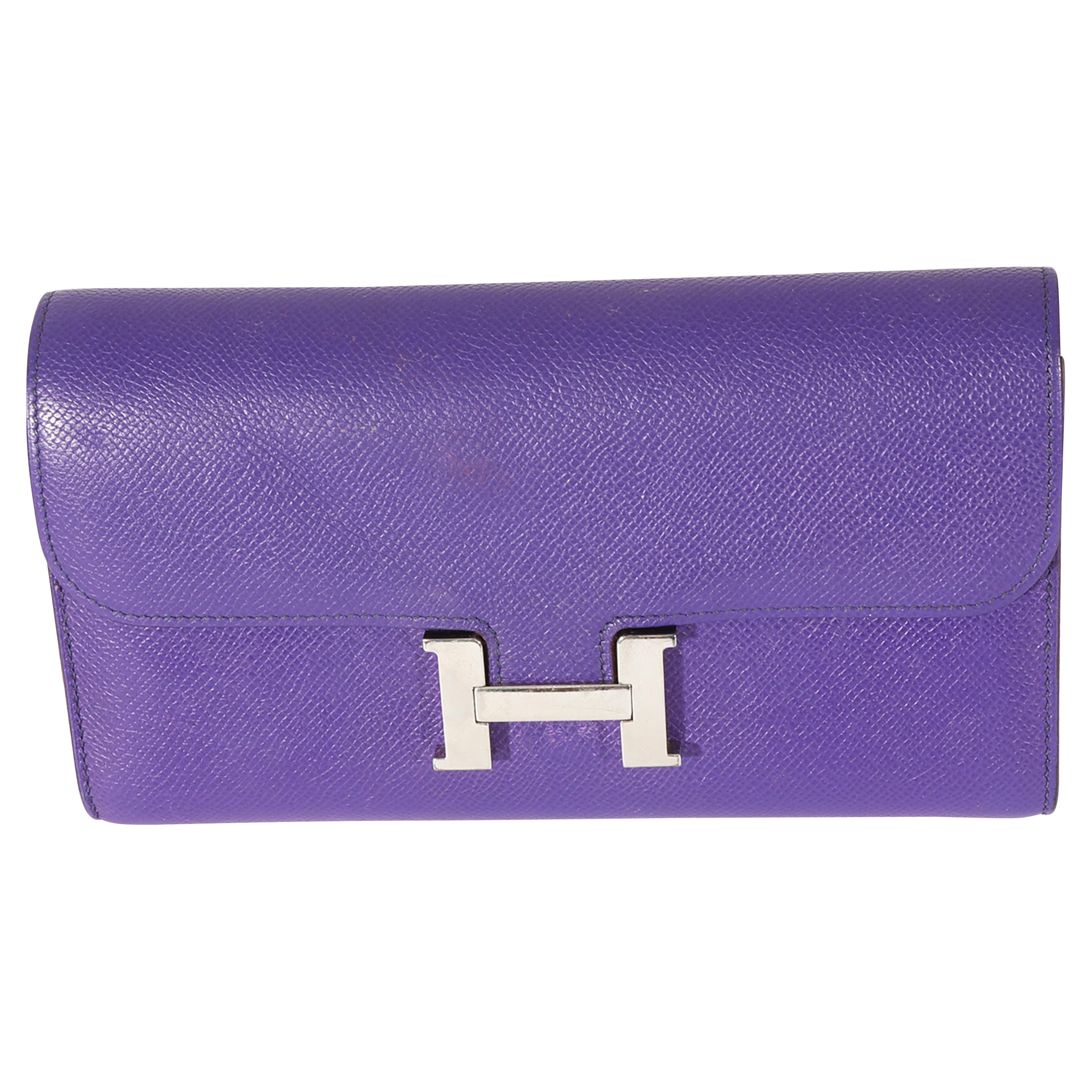 HERMES Wallet BEARN COMPACT Goat Mysore ORANGE Palladium Hardware 2015 ...