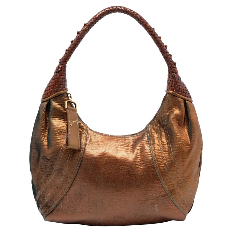 Fendi Metallic Bronze Holographic Fortuny Leather Spy Hobo For Sale at ...