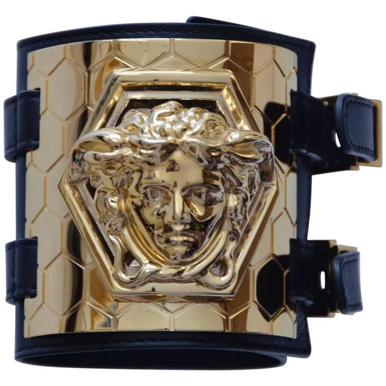 Versace x The Haas Brothers Leather Man Cuff Bracelet NEW For Sale at ...