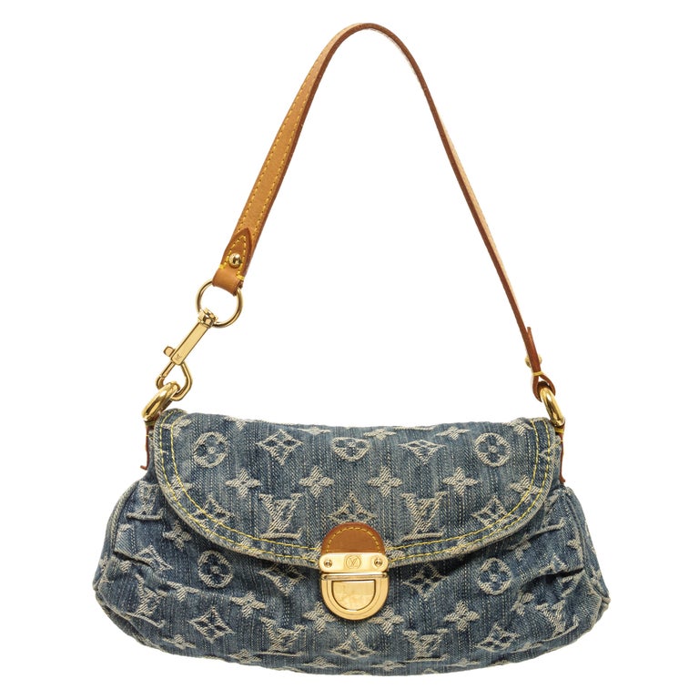 Louis Vuitton Blue Monogram Denim Mini Pleaty Handbag at 1stDibs