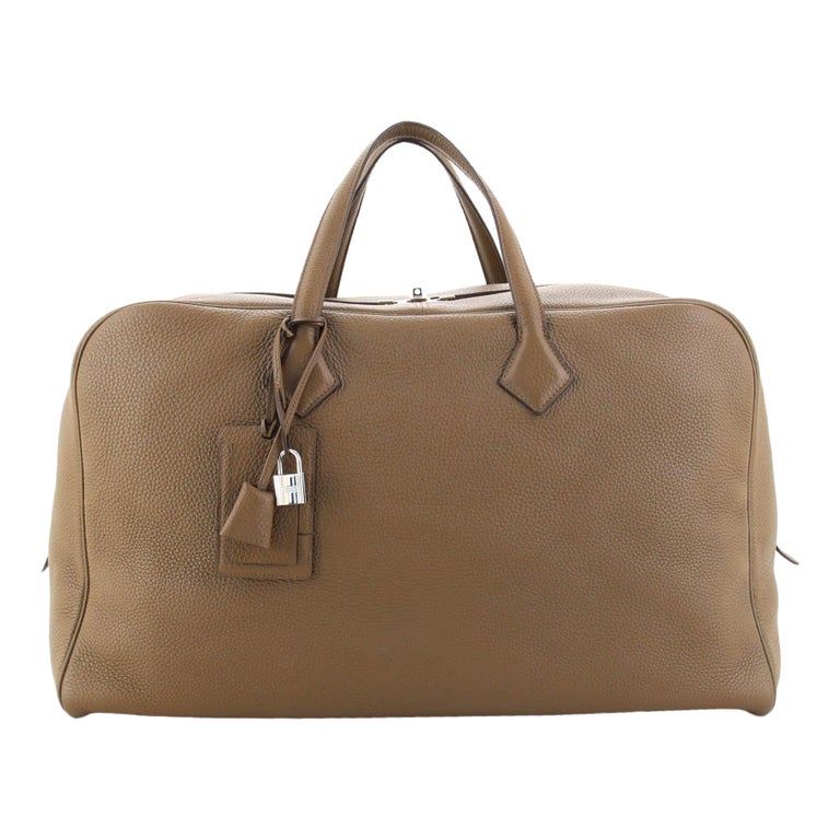 Hermes Victoria II Travel Bag Clemence 50 For Sale at 1stDibs