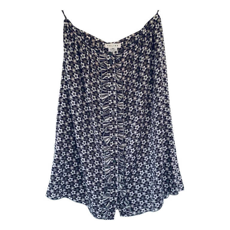 Celine Vintage 2002 Spring Runway Collection Silk Floral Button Down ...