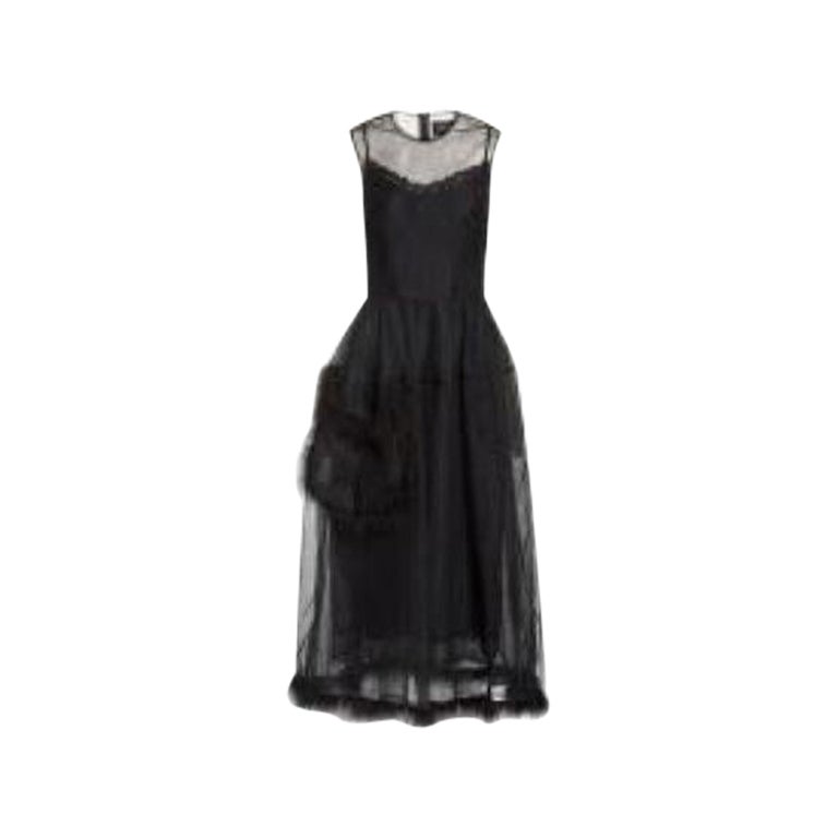 Teddy Feather Trim Tulle Dress For Sale at 1stDibs