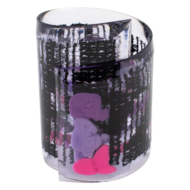 Missoni Italy Black and Purple Soft Plastic Bracelet Bangle Runway ...