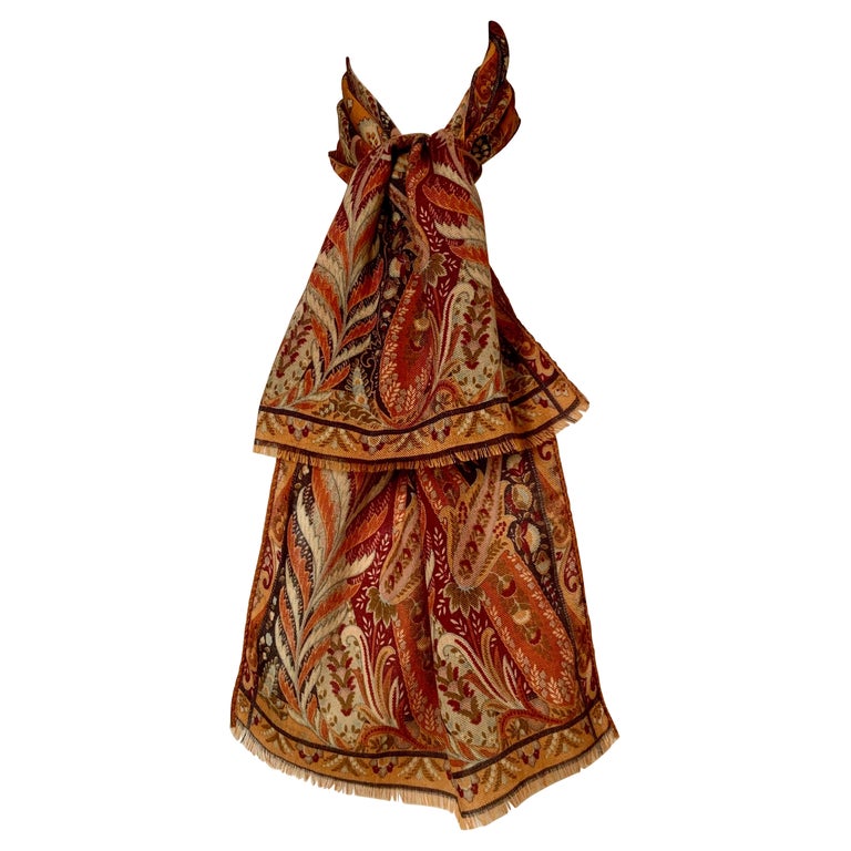 Etro Paisley Pattern Wool Scarf For Sale at 1stDibs