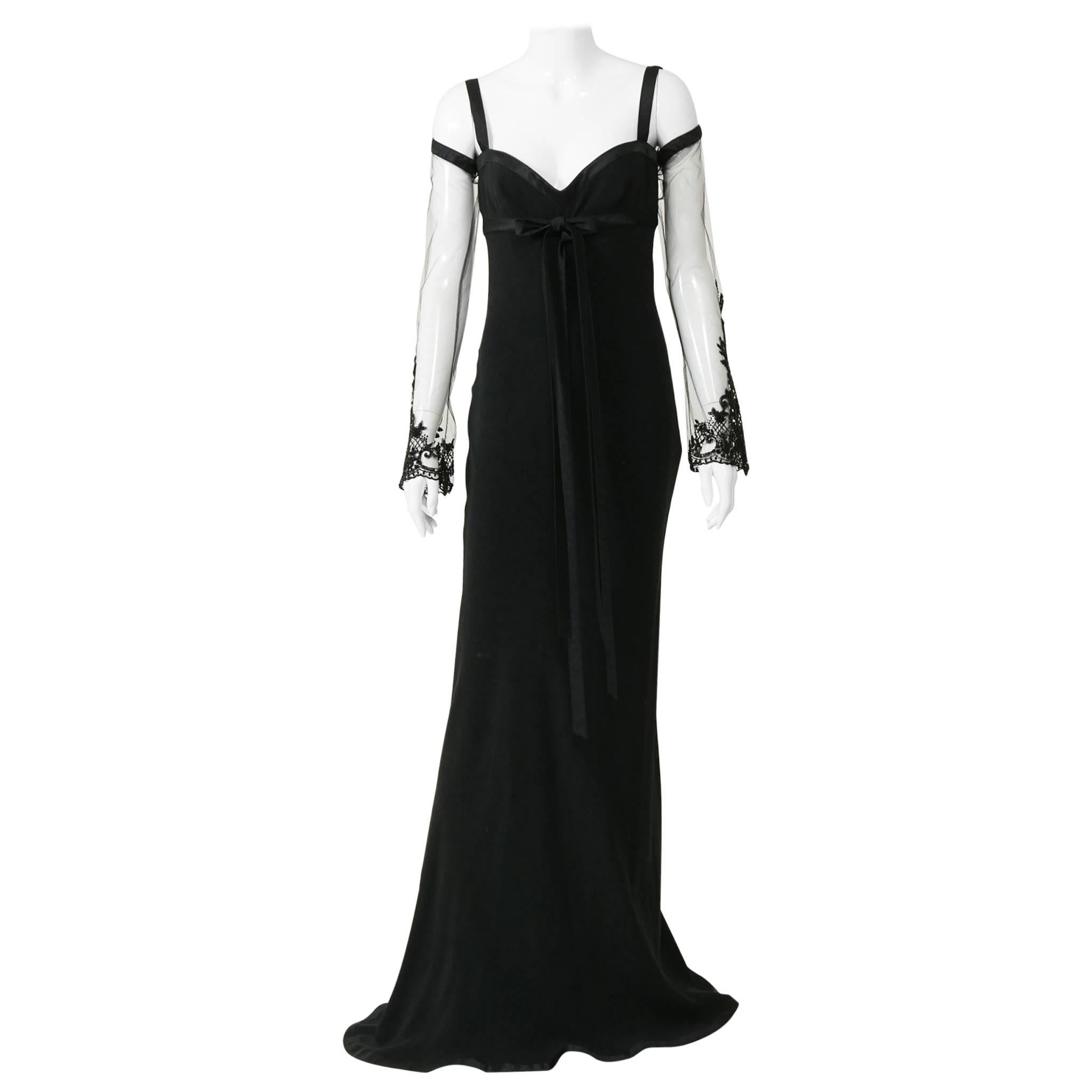 Valentino Haute Couture Black Evening Dress At 1stdibs