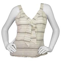 Chanel Sheer Ivory Silk Halter Top Sz 38 For Sale at 1stdibs