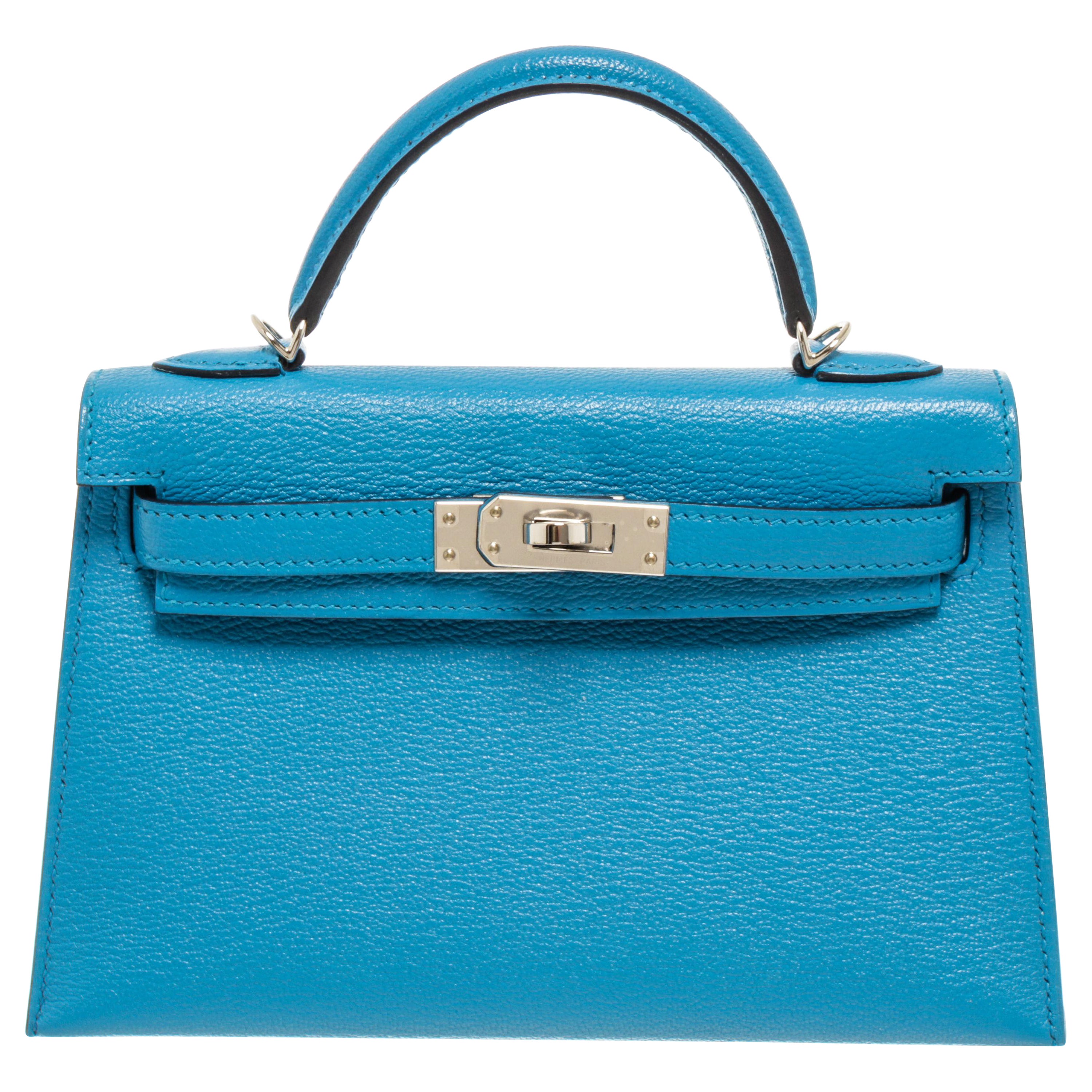 HERMES Kelly 15 Natural Tan Cognac Chamonix Gold Mini Top Handle ...