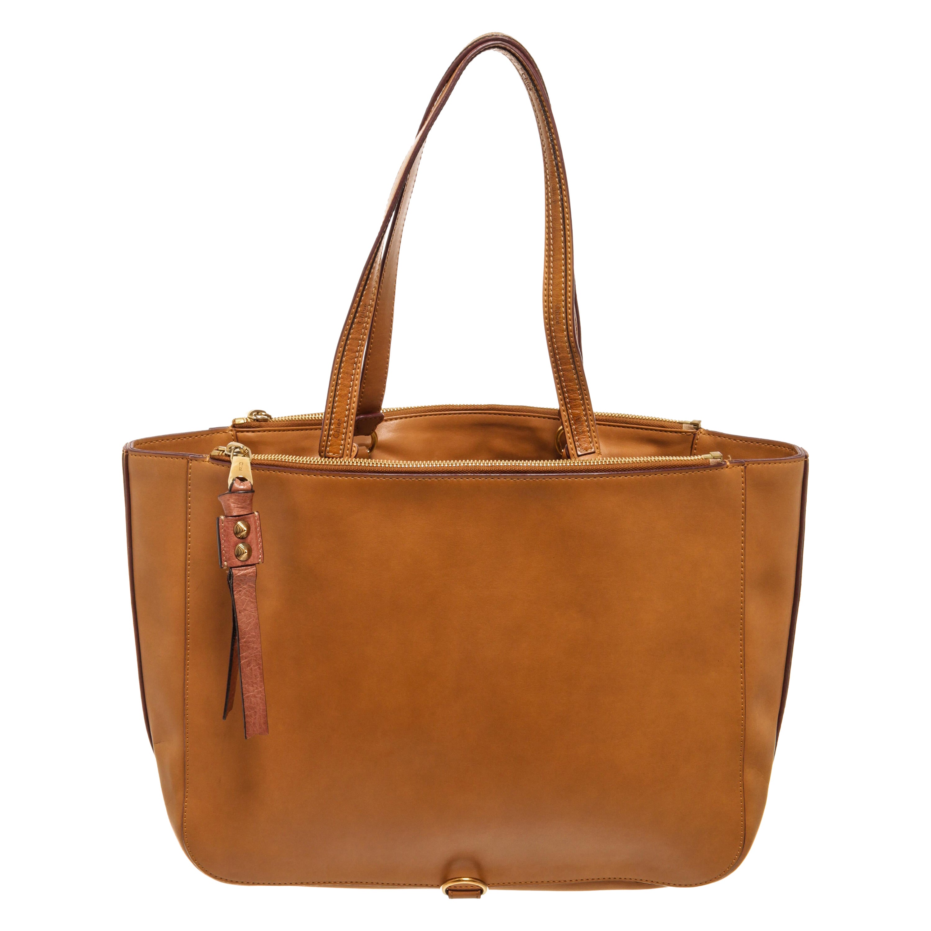 Chloe Brown Leather Sam Purse Tote Bag at 1stDibs