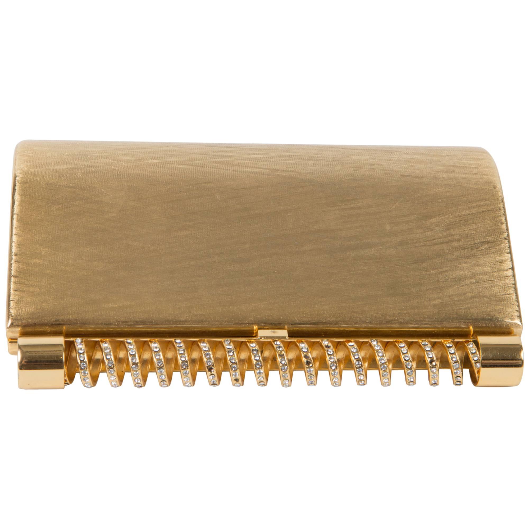 1960s Rare Gold Tone Rodo Clutch at 1stDibs