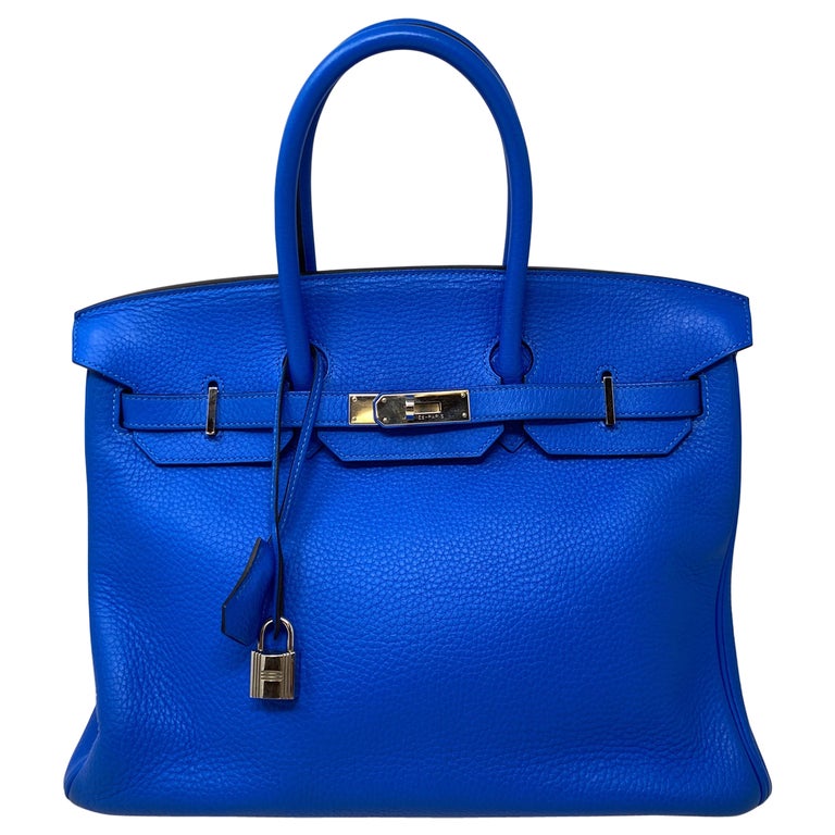 Hermes Blue Hydra Birkin 35 Bag at 1stDibs
