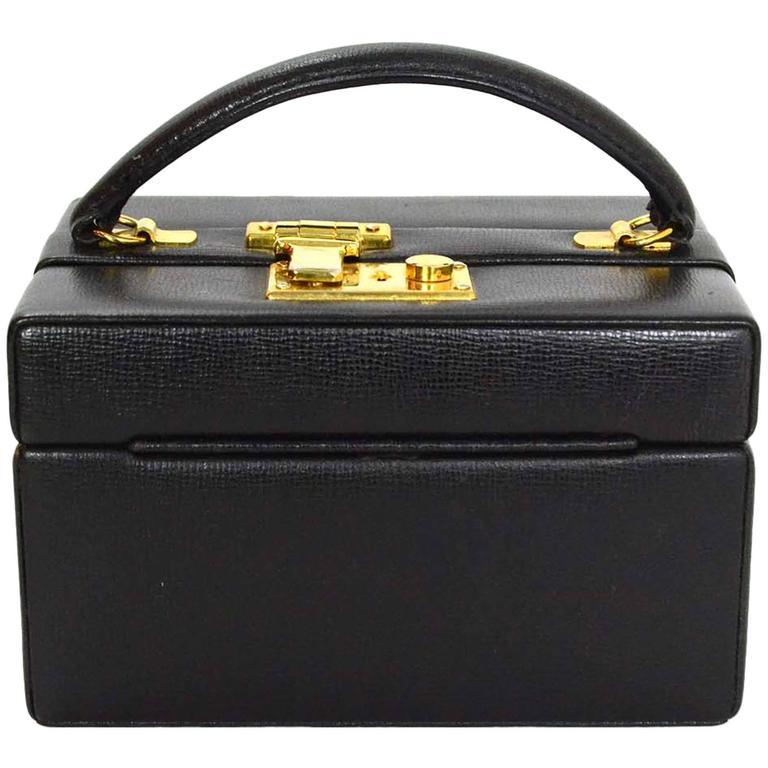 Mark Cross Black Mini Square Frame Bag with GHW and Dust Bag For Sale ...