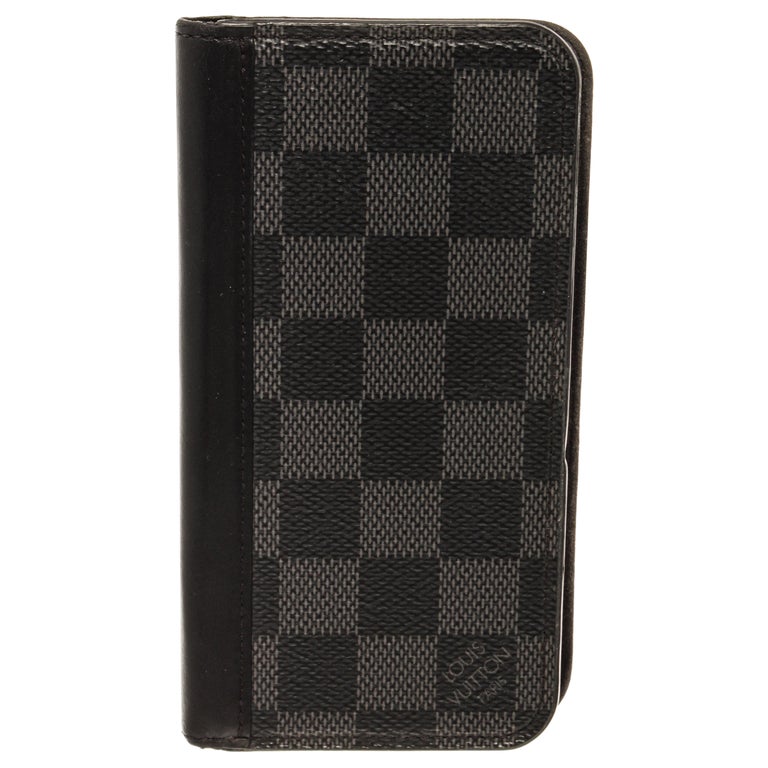 Louis Vuitton Black Damier Graphite Iphone X Folio Cover Case at 1stDibs