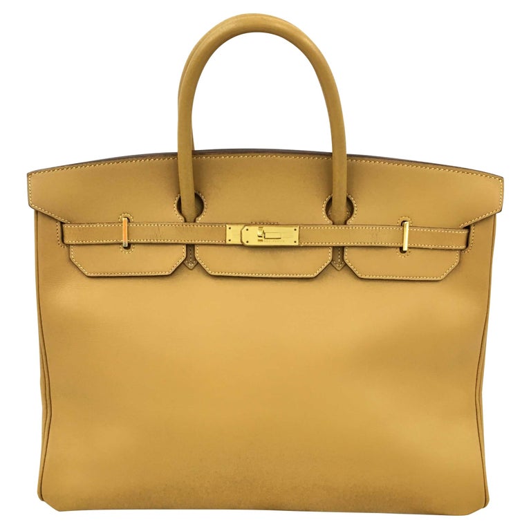 Hermes Yellow Leather Birkin 40cm Bag For Sale at 1stDibs