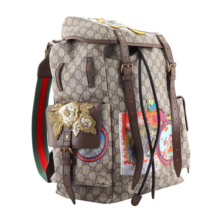 Gucci Donald Duck Soft Backpack GG Coated Canvas with Applique Large ...