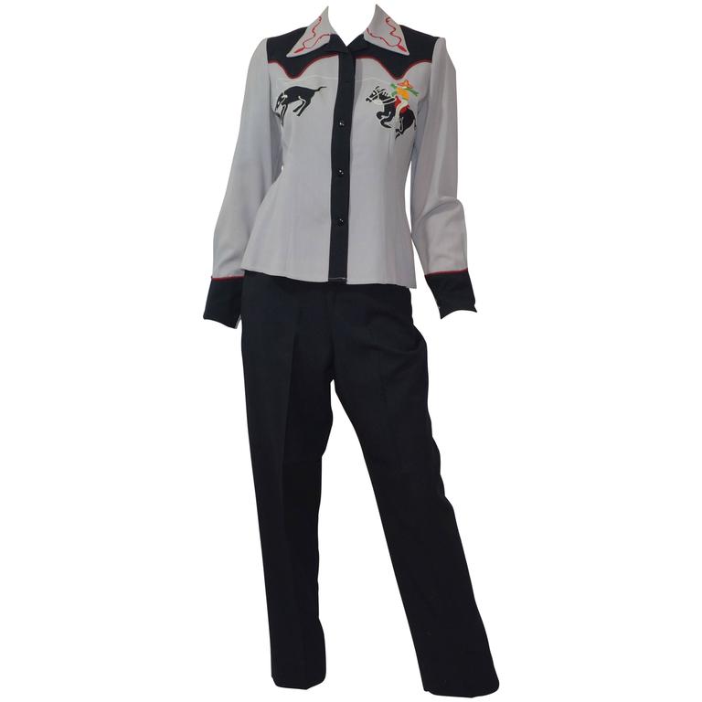 1940s Western Rodeo Show Pant Suit Ensemble at 1stDibs | rodeo suit
