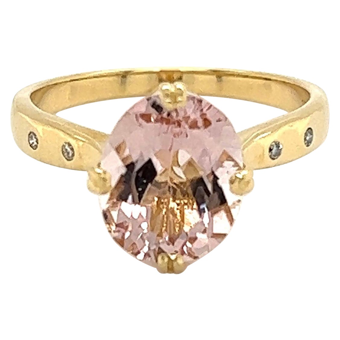 2.47 Carat Oval Morganite and Diamond Art Deco Revival Gold Ring For ...