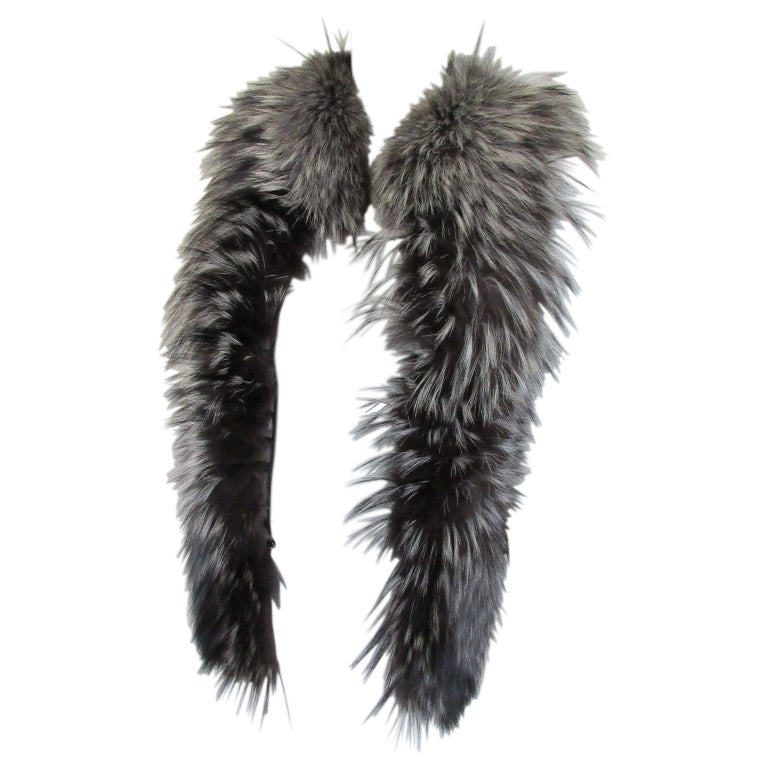 Gianfranco Ferre Black Silver Fox Fur Leather Vest For Sale at 1stDibs