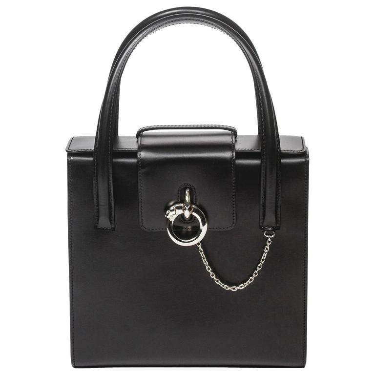 Panther Vertical Box Handbag Black Leather at 1stDibs