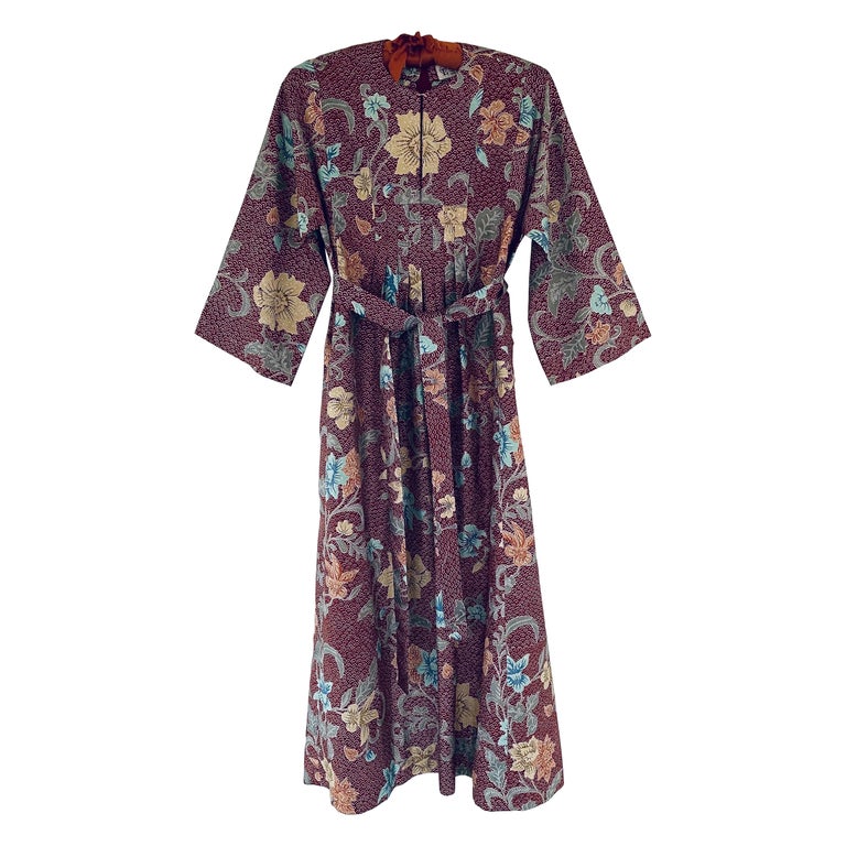 Vintage Jim Thompson 1960s Thai Silk Caftan Dress Deadstock Size Small ...