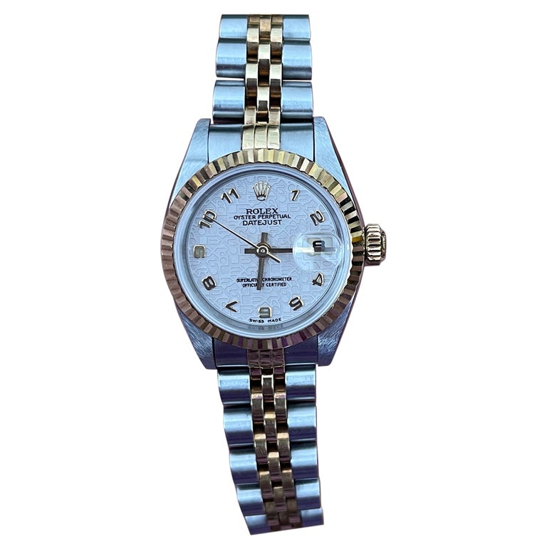 Rolex lady date just 26mm two tone in box For Sale at 1stDibs