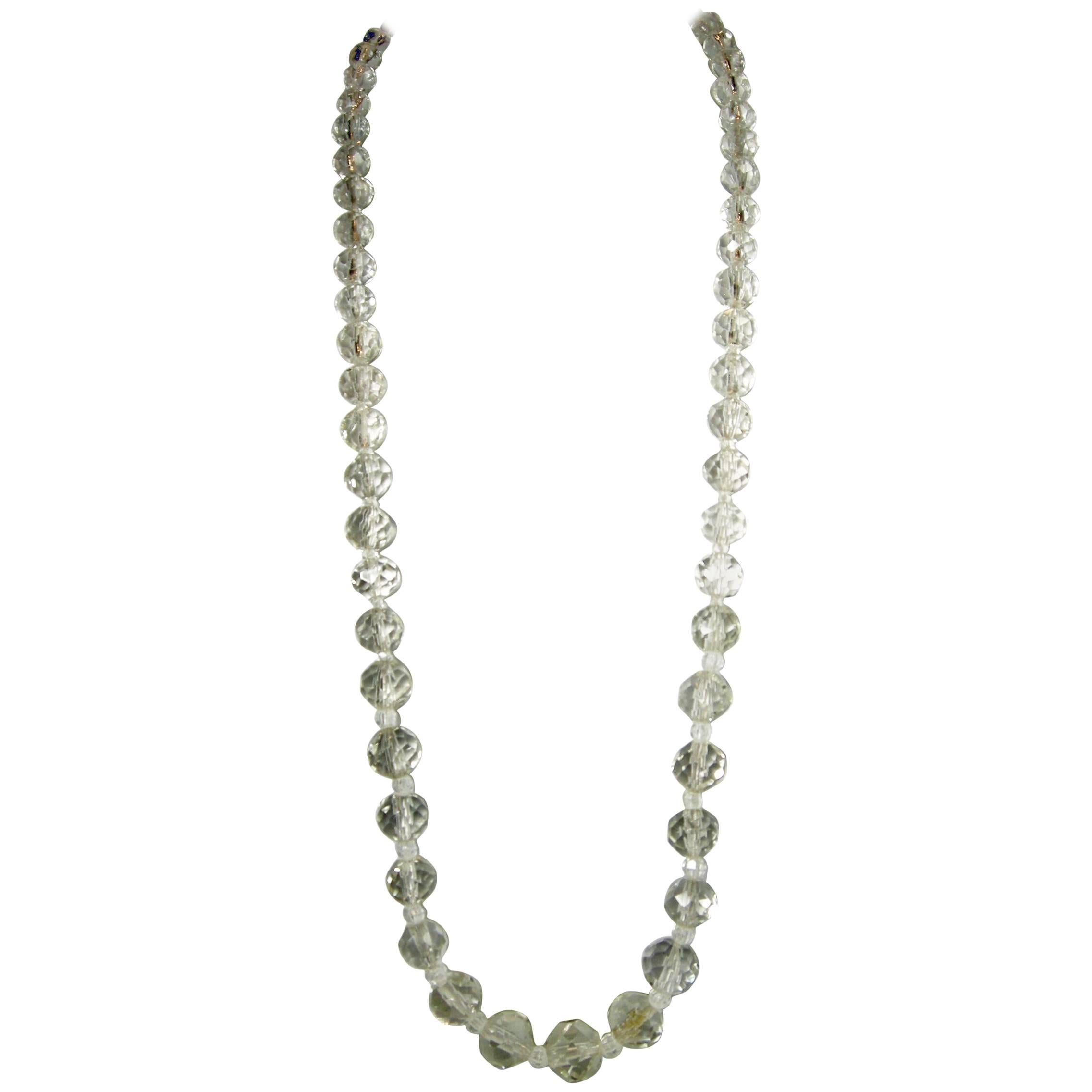 Vintage 1940s Crystal Bead Necklace at 1stDibs | vintage crystal bead ...