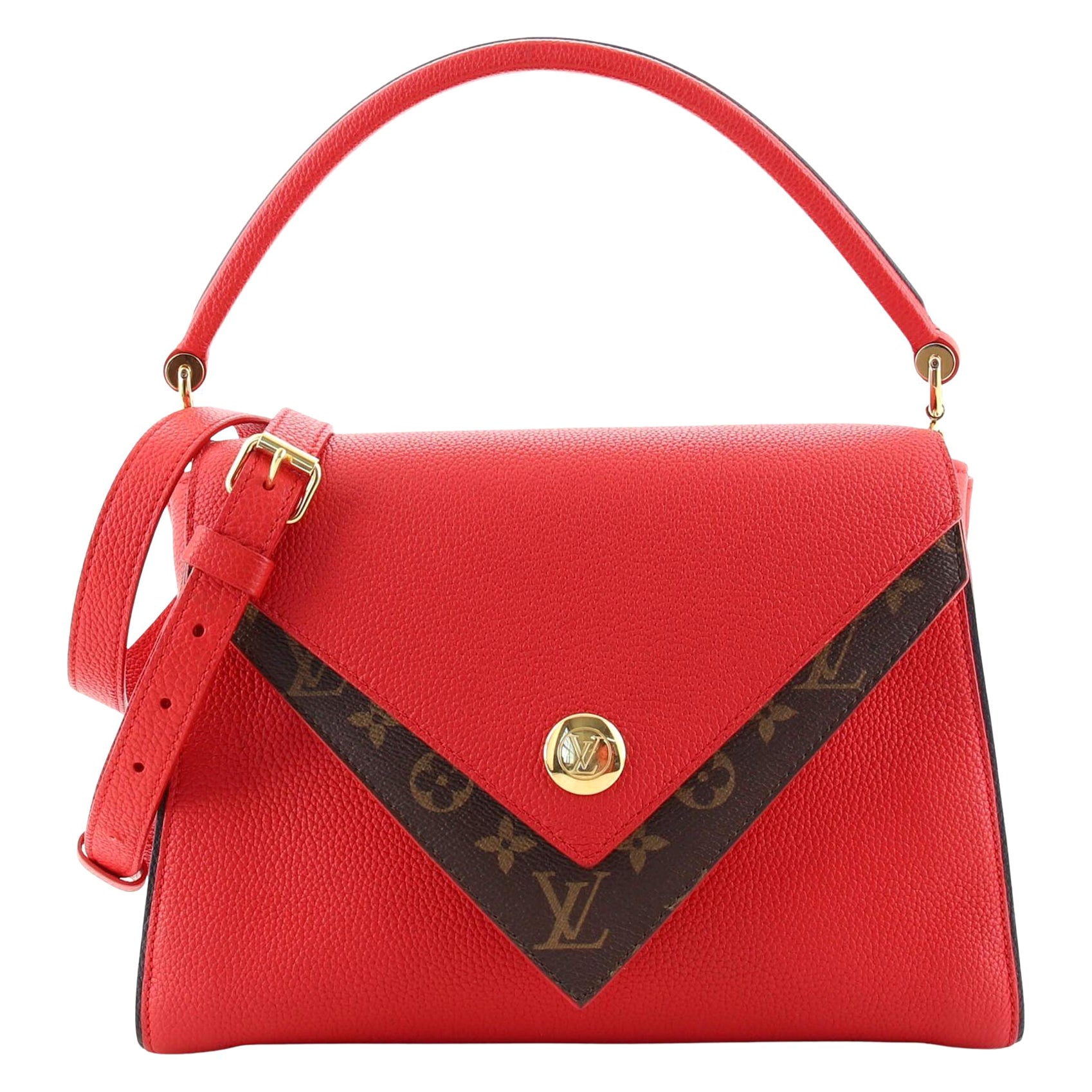 Louis Vuitton Double V Handbag Calfskin with Monogram Canvas at 1stDibs ...