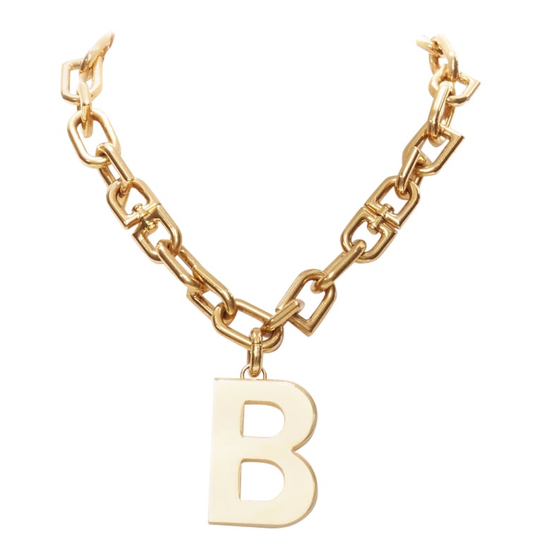 new BALENCIAGA Demna Big B Chain pendant gold chunky chain statement ...