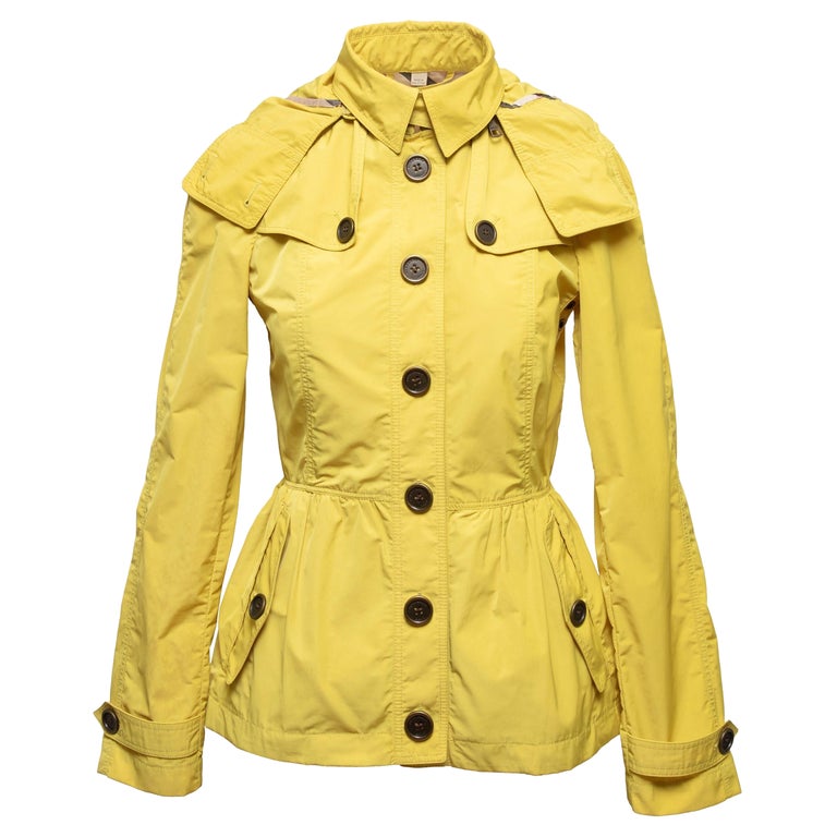 Burberry Brit Yellow Nylon Hooded Jacket For Sale at 1stDibs