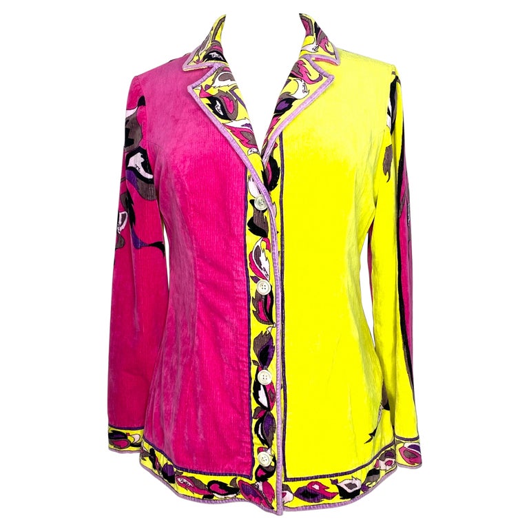 Emilio Pucci velvet jacket circa 1970 single breasted front For Sale at ...