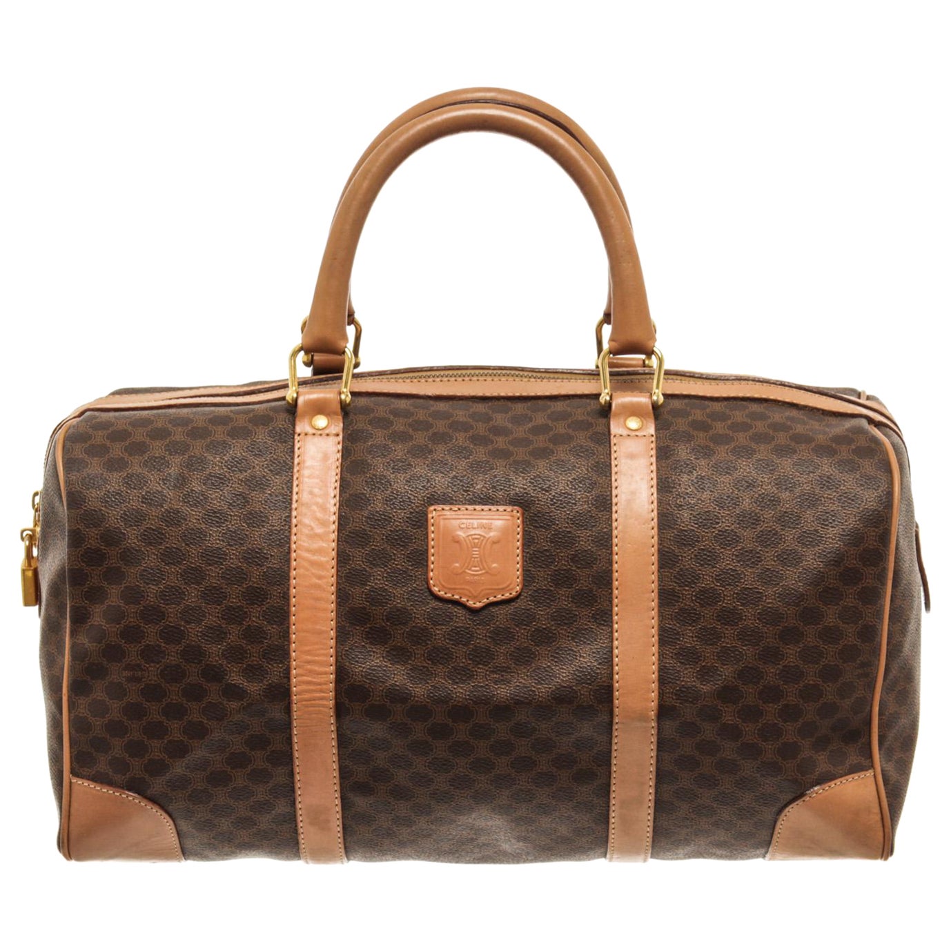 Celine Brown Macadam Canvas Boston Bag at 1stDibs | celine boston bag ...