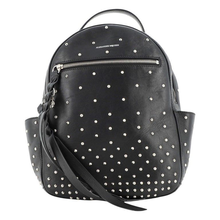 Alexander McQueen Front Zip Backpack Studded Leather Large at 1stDibs